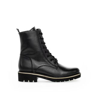 Gabor Schwarze Leder Schn&uuml;rstiefel - - Shoes - Damen - Schwarzk - 37 EU