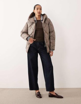 Jack & Jones Gesteppte Kapuzenjacke in Olivgrün