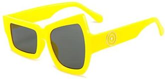 Generic Lunettes de soleil asymétriques pour femmes vintage lunettes de soleil pour hommes protection UV nuances, C2 Jaune, Taille unique