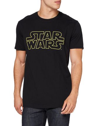 Star Wars Herren Basic Logo T-Shirt, Schwarz, S EU