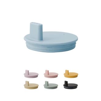 DESIGN LETTERS deckel für Baby und Kinder Persönliches Trinkglas in Tritan (Hellblau) - BPA-frei, BPS-frei und EA-frei, matt gefärbter Deckel mit Silikonring, spülma
