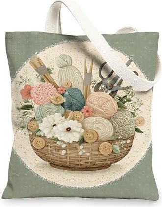 Generic Sacs fourre-tout en toile à motif floral, sacs de courses réutilisables, vintage, élégants, légers et lavables pour projets de bricolage et voyages 33