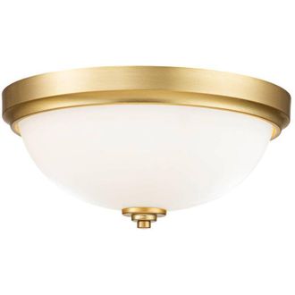 Feiss Elstead Feiss Malibu Plafonnier Semi-Encastr&eacute; Bowl Laiton Bross&eacute;, IP44