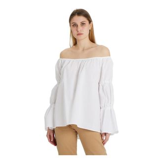 Giorgio Grati Baumwollbluse mit Polka Dots - - Blouses & Shirts - Damen - Wei&szlig; - M
