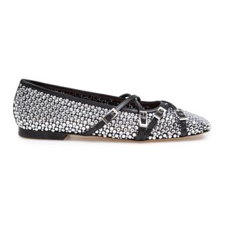 Mach & Mach Schwarze Mesh-Ballerinas mit Strass - - Shoes - Damen - Mehrfarbig - 36 EU
