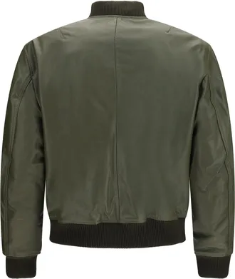 Sunflower Aniline-Dyed Calf Leather Jacket - Green