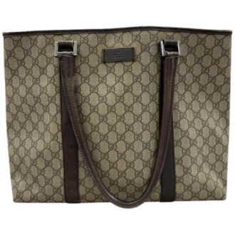 Gucci Pre-owned GG Supreme Canvas Leder Tote Bag - - Pre-owned - Damen - Braun - ONE SIZE