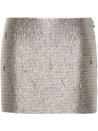 Elisabetta Franchi minijupe en tweed - Gris