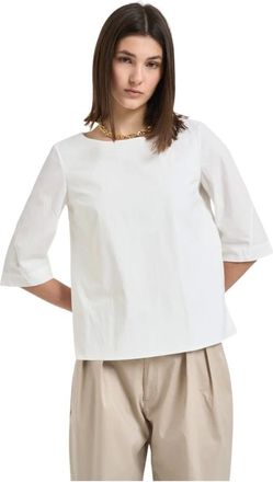 Liviana Conti Femme, Blouses et Chemises, Beige, Taille: 38 FR Blouse &agrave; Encolure Ras du Cou