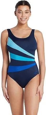 Zoggs Womens Sandon Scoopback One Piece Swimsuit, Navy, 36-inch/Size 12