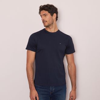 Eden Park T-shirt Bleu Marine Col Rond &Agrave; Manches Courtes Old Ref Pp