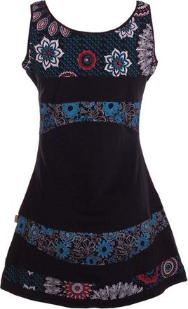 vishes Sommerkleid Damen &Auml;rmellos Bedruckt Patchwork Jersey Baumwolle Alternative Mode, Boho, Hippie, Ethno, Festival
