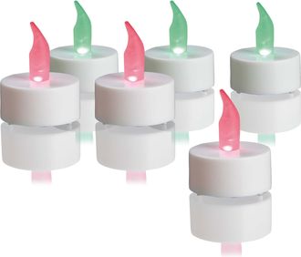 Hellum LED Teelichter 6er Set mit automatischem Farbwechsel RGB, batteriebetrieben f&uuml;r innen, elektrische Teelichter, LED Kerzen klein 4x4cm, inklusive Batte