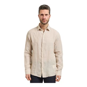Bugatti Homme, Chemises, Beige, Taille: 3XL Linen Shirt