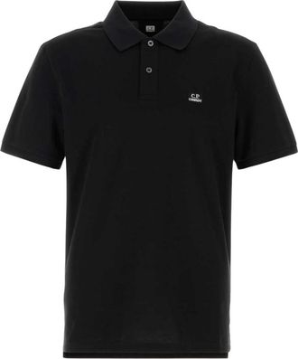 C.P. Company C.p. Company, Homme, Tops, Noir, Taille: XL Polo Manches Courtes Stretch Piqu&eacute;