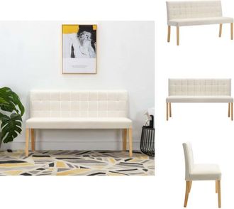 vidaXL Vidaxl - Bank 140 cm Creme Samt - Samtsofa - Wohnzimmersitzgelegenheit - Bequeme Bank - Cremefarbene Bank - Steppdesign
