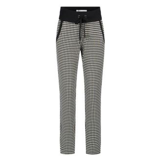 Raffaello Rossi Elegante Jersey Hahnentritt Pull-On Hose - - Trousers - Damen - Schwarzk - S