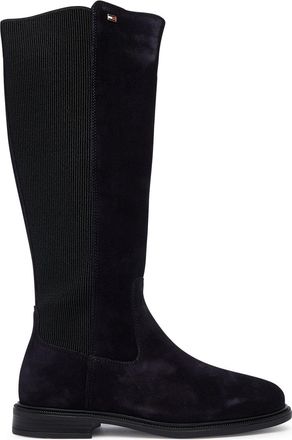 Tommy Hilfiger Stiefel Tommy Hilfiger Enamel Flag Suede High Chelsea FW0FW09574 Dunkelblau