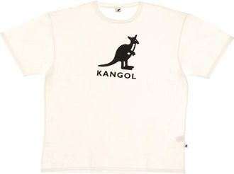 Kangol Herren Off-White/Schwarzes T-Shirt - - Tops - Herren - Beige - L