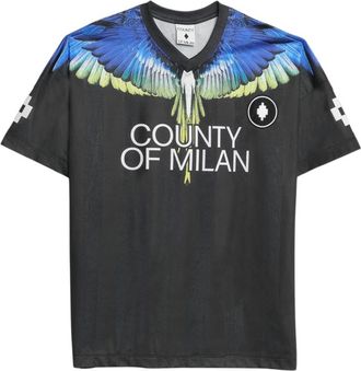 Marcelo Burlon Homme, Tops, Multicolore, Taille: XS T-Shirt de Football
