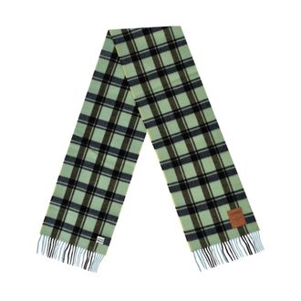 Ganni Femme, Accessoires, Vert, Taille: ONE Size Yellow Pear Check Scarf