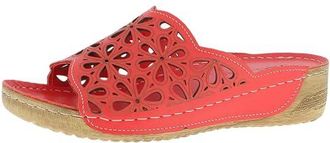 Andrea Conti Femme Damen Pantolette Semelle de Mocassin, Rouge, 37 EU