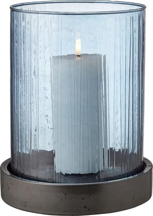 Bitz Windlicht m. LED Kerze 24 cm Blau