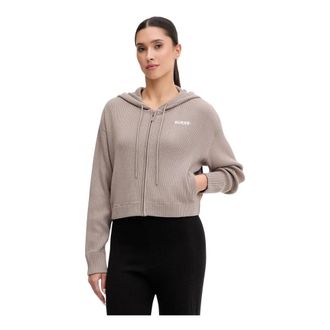 Guess Femme, Sweatshirts et sweats &agrave; capuche, Brun, Taille: 42 FR SweaT-shirts zipp&eacute;s