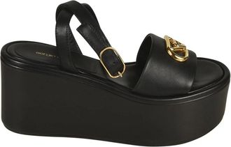 Sergio Rossi Femme, Chaussures, Noir, Taille: 38 1/2 EU Sandales compens&eacute;es