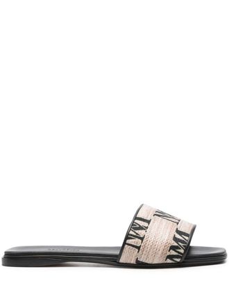 Max Mara claquettes &agrave; logo en jacquard - Tons neutres