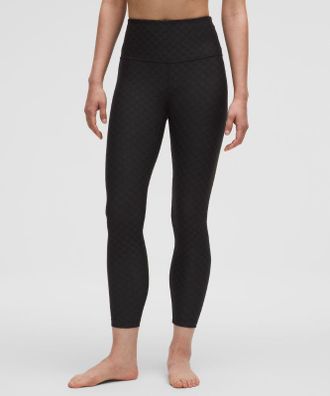 lululemon Legging dentraînement à motif losange 3D en jacquard taille haute pour Femmes - 64 cm - Noir - Taille 10