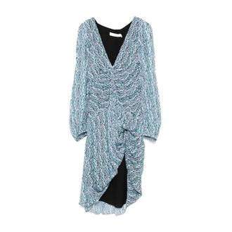 Iro Grafisches V-Ausschnitt-Kleid - - Dresses - Damen - Blau - S