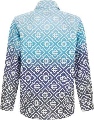 Casablanca Monogram Gradient Jacquard Shacket - Blue
