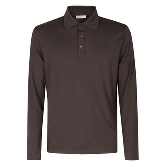 Seventy Polo &agrave; manches longues en jersey de laine - Homme - Tops - Brun - Taille: XL