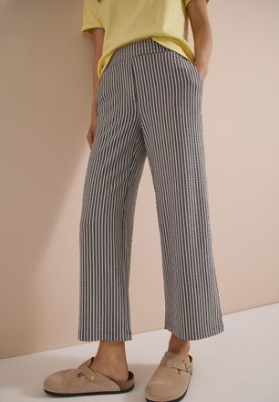 Cecil 7/8-Hose CECIL, Damen, Gr. XXL, L&auml;nge 26, braun cacao, Stoff, 73% Viskose, 25% Polyester, 2% Elasthan, gestreift, loose fit 7/8-L&auml;nge, Hosen 7/8-Hose,