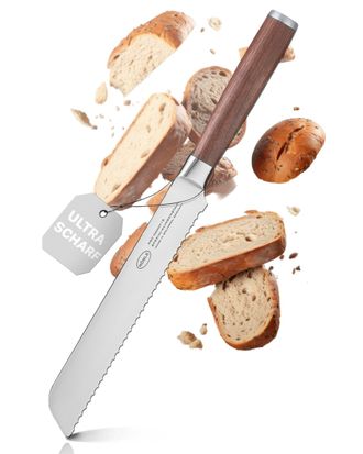 Rösle Brotmesser Masterclass 20 cm - Hochwertiges Brot Messer mit Wellenschliff, Küchenmesser für Brot, Brötchen und Baguette, ein scharfes Schneidemesser m