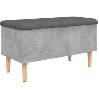 vidaXL Vidaxl - Sitzbank mit Stauraum Betongrau 82x42x46 cm Holzwerkstoff