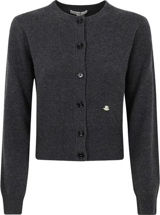 J.W.Anderson Femme, Pulls, Gris, Taille: 38 FR Cardigan Pull Brodé Contrastant