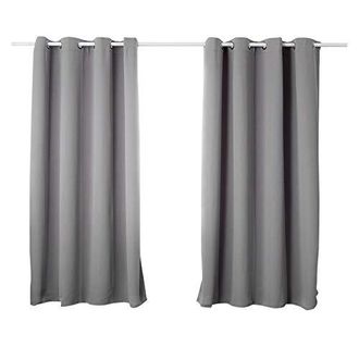 Woltu Lot de 2 Rideaux Occultant, avec OEillets, Rideau Thermique Isolant, 135x175cm, Gris Foncé