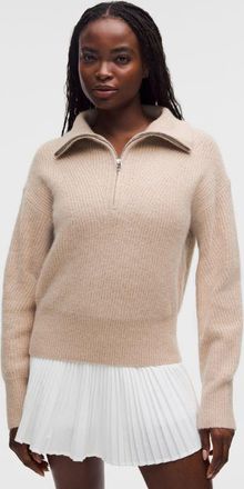 lululemon Alpaca-Blend Collared Half-Zip Sweater für Frauen - Khaki - Größe XL