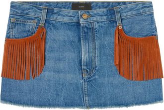 Alanui Femme, Jupes, Bleu, Taille: W28 Golden Dusk Denim Mini Skirt