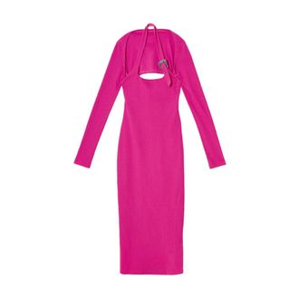 Versace Jeans Couture Abito Lungo Fibbia - - Dresses - Damen - Rosa - S