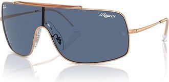 Ray-Ban Wings IIi Sonnenbrillen Rotgold Fassung Blau Glas 01-36