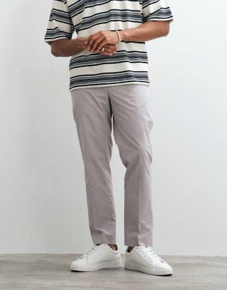 Mango Pantalon ajust&eacute; en coton majoritaire - Taupe-Neutral