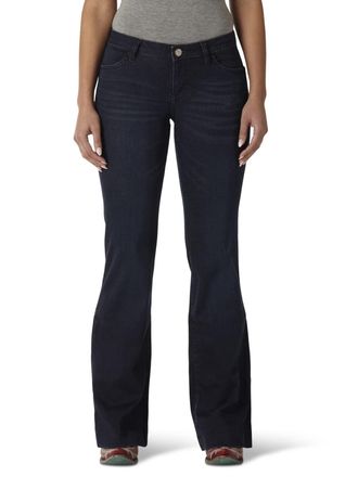 Wrangler Damen Plus Retro Mae Mid Rise Stretch Bootcut Jeans, dunkelblau, 18W x 32L