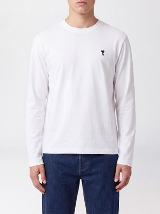 Ami Langarm-T-Shirt aus Baumwolle mit gesticktem Logo