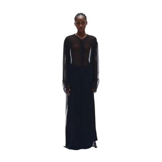 Ann Demeulemeester Schwarzes X-Long Caftan-Kleid - - Dresses - Damen - Schwarzk - M