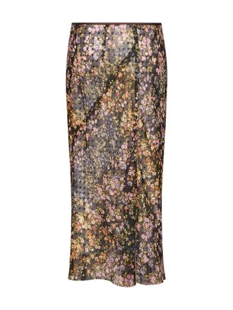 Dries Van Noten Floral Jacquard Patchwork Midi Skirt - Multicolor