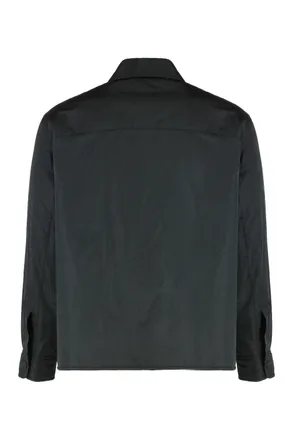 Ami Mens Padded Nylon Overshirt Black Polyester Shirt