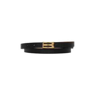 Victoria Beckham Femme, Accessoires, Noir, Taille: 100 CM Petite Ceinture en Cuir Grain&eacute;